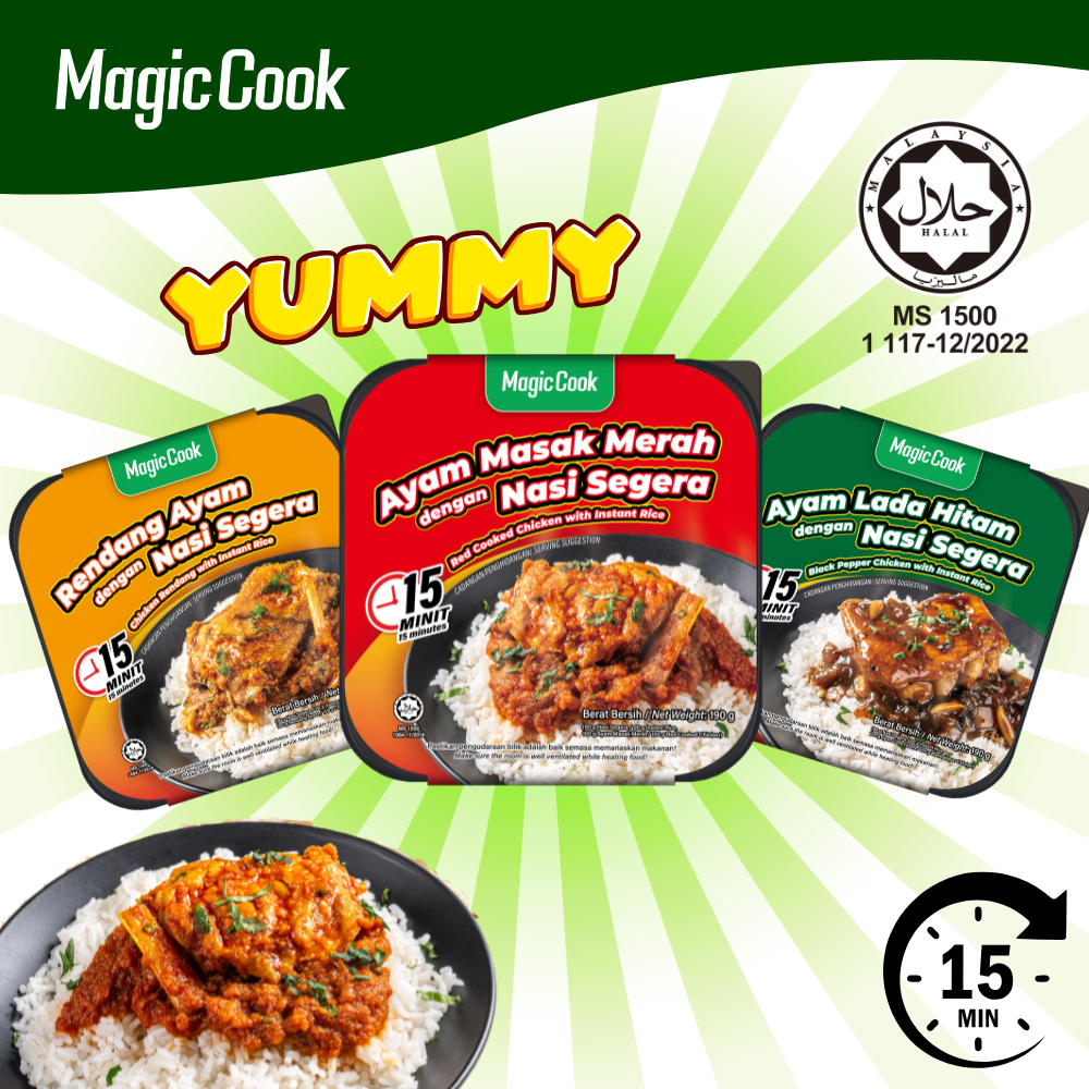 【READY TO EAT】Magic Cook Travel Food Nasi Instant Rice - Rendang/Ayam ...