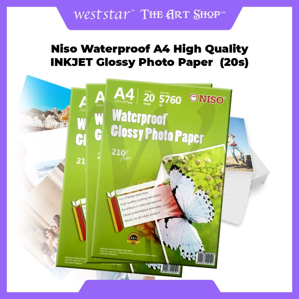 [WESTSTAR] Niso Waterproof A4 High Quality INKJET Glossy Photo Paper ...