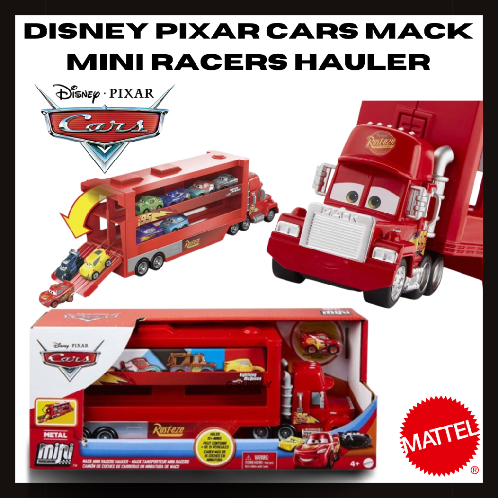 DISNEY PIXAR Cars Mack Mini Racers Hauler Transporter Mattel Diecast ...