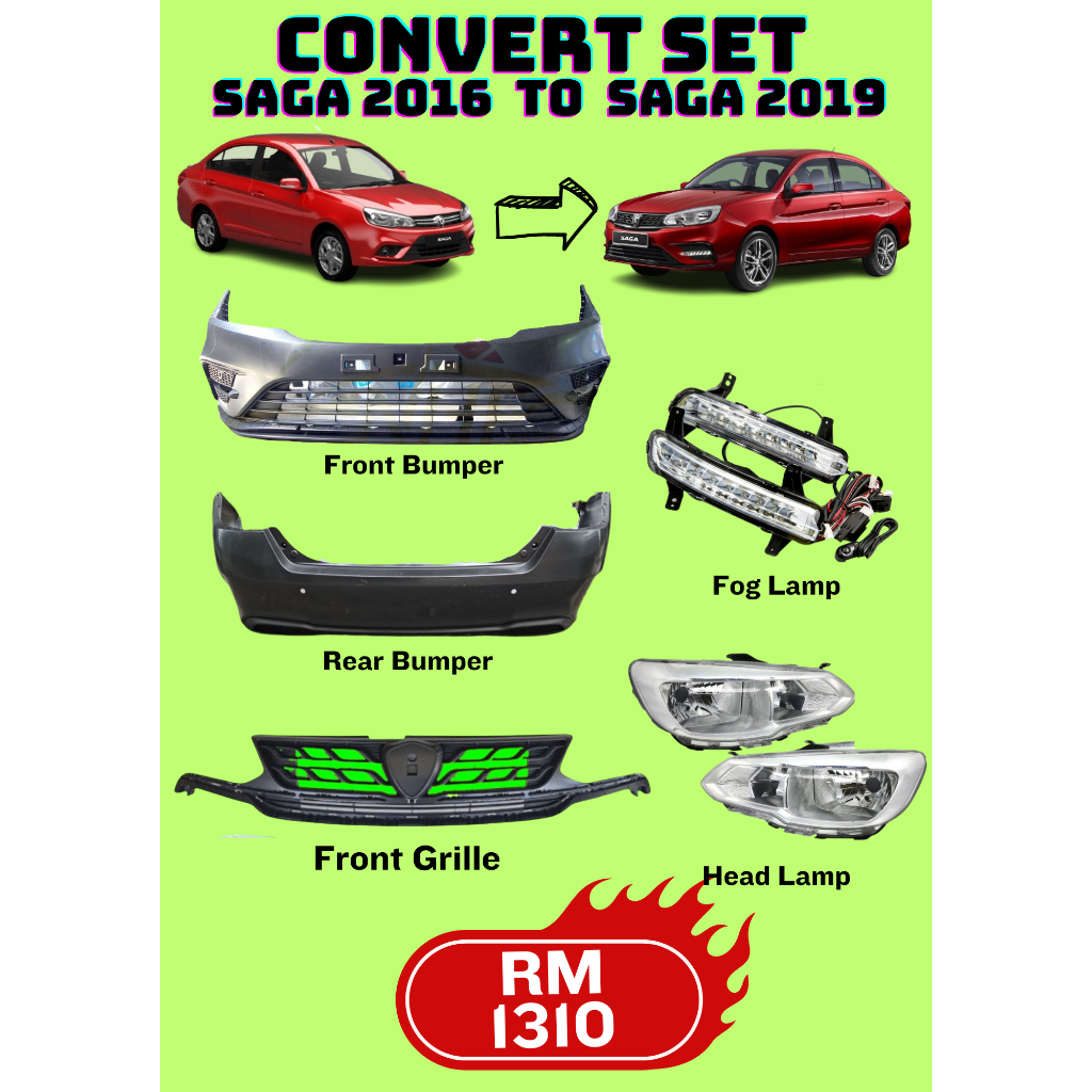 Fastlink Bodykit Set Convert Bumper Saga Vvt 2016 Convert To Saga ...
