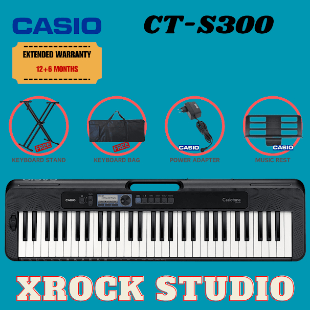 CASIO CT-S300 61-Keys Casiotone Keyboard with Keyboard Stand, Keyboard ...