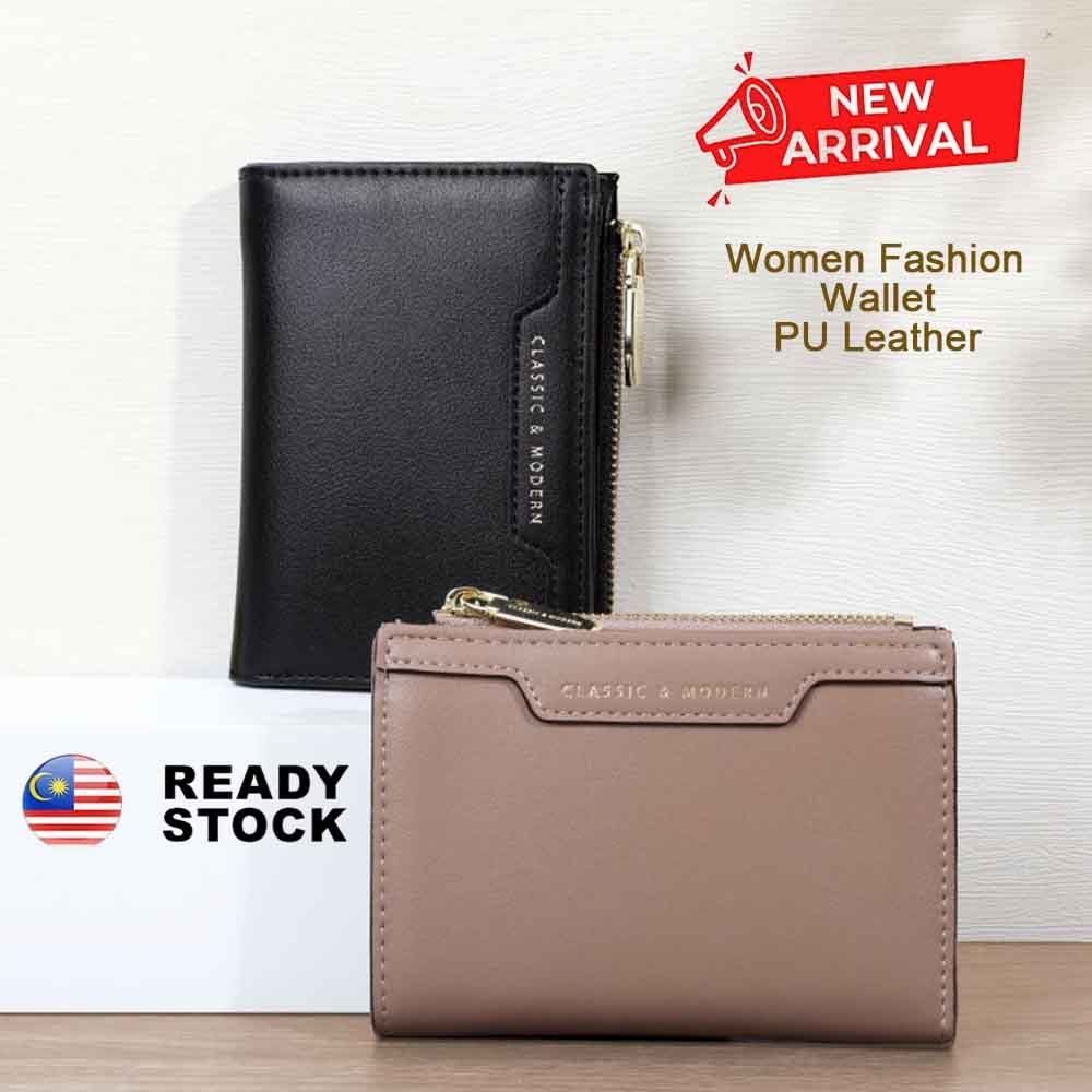 Women's Short Wallet Multi Slots Card Holder Zipper Coin Purse PU ...