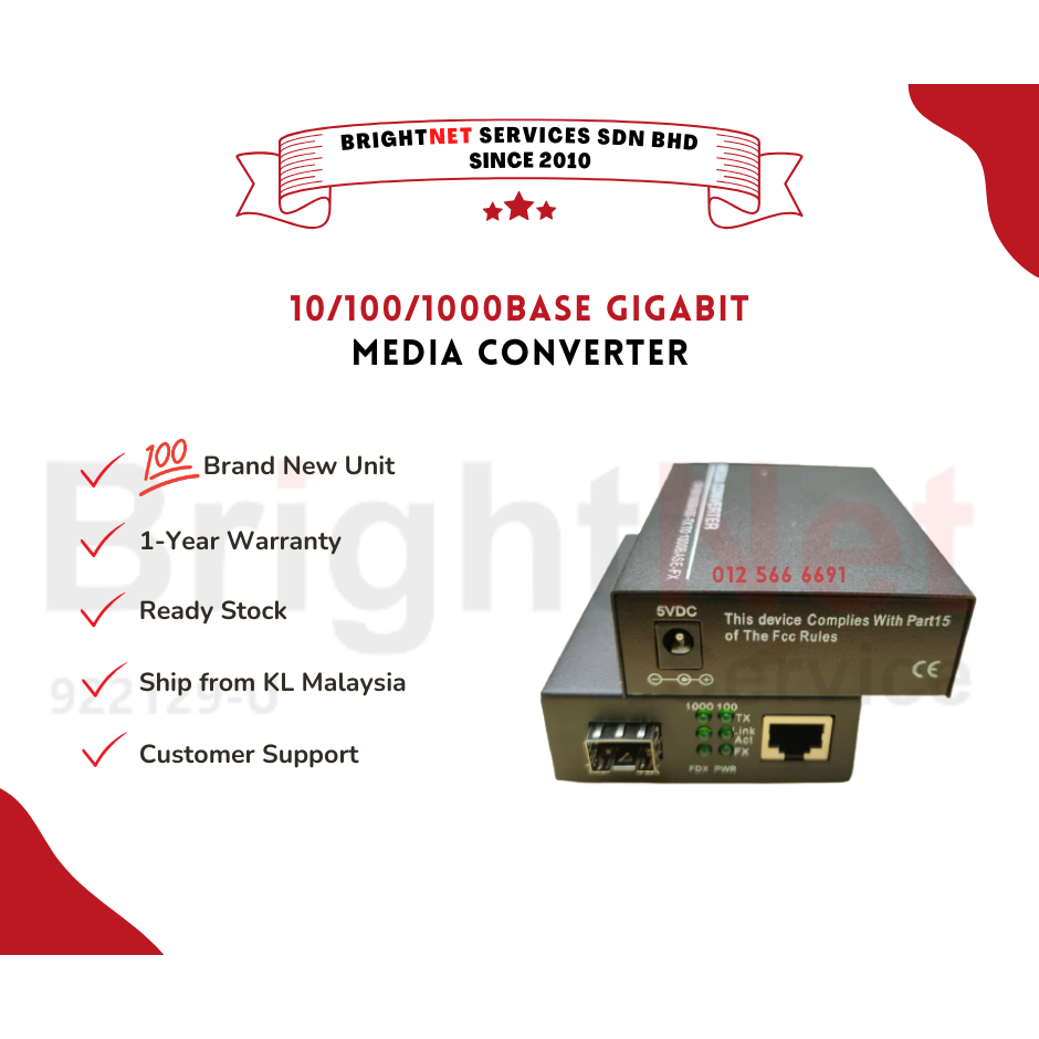 [READY STOCK] 1GB SFP Fiber to RJ45 Fiber Optic Media Converter ...