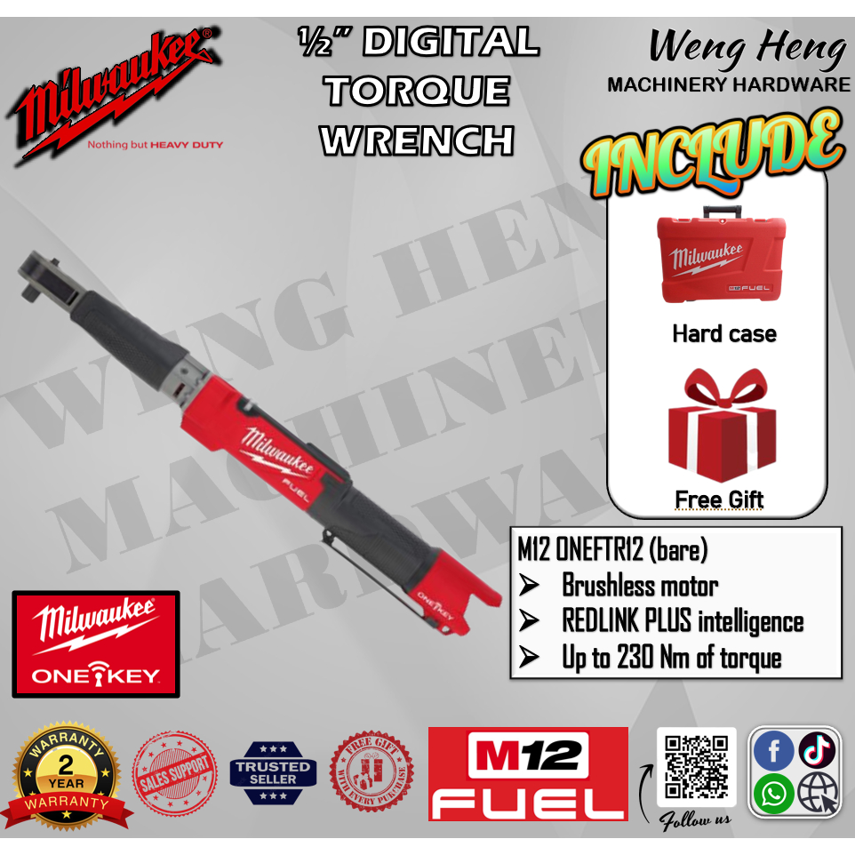 MILWAUKEE M12 FUEL™ 1/2" 203Nm Digital Torque Wrench - MODEL M12 ...