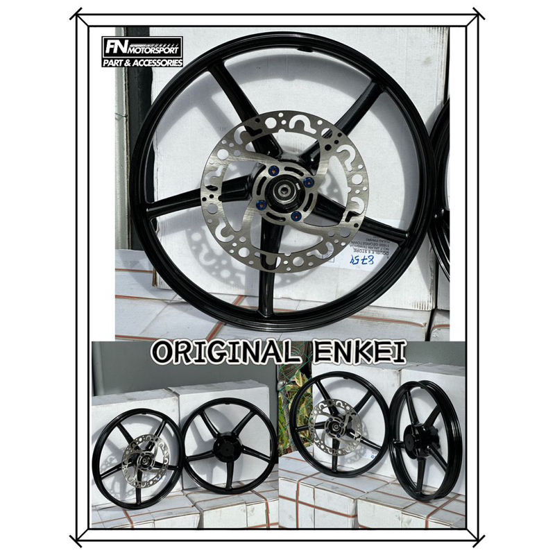 ENKEI Y15 PREMIUM QUALITY SPORT RIM ENKEI SP522 HITAM KILAT Y15 Y16ZR Y15ZR RIM SP 522 Yamaha ...