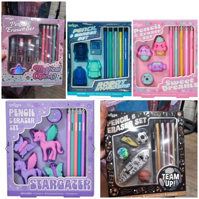 Smiggle Pencils & Erasers Set | Shopee Malaysia