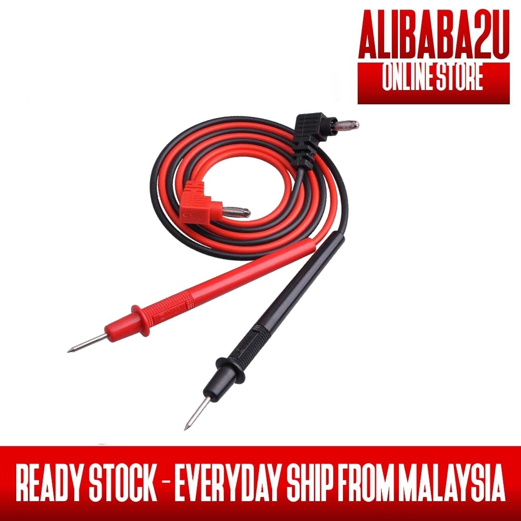 [ALI882U] 1 Set Black & Red 55cm Multimeter Test Lead Probe Wire Cable ...