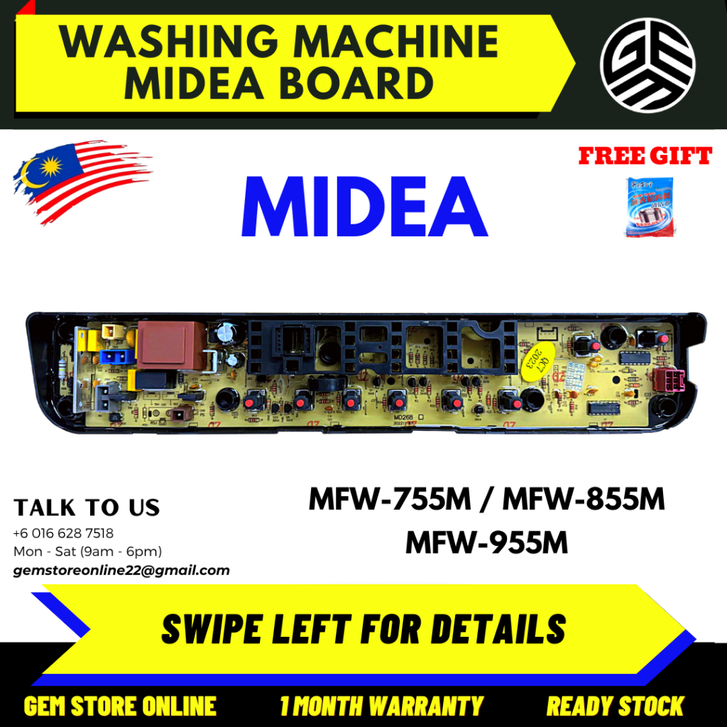 MFW-755M / MFW-855M / MFW-955M MIDEA Washing Machine PCB Board / Board Mesin Basuh Midea / Midea ...