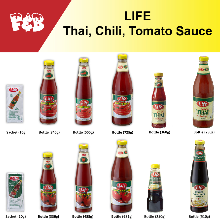 Life Thai, Chili & Tomato Sauce (Chili 340g,Chili 500g,Tomato 330g ...