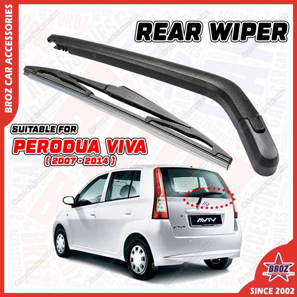🪒 PERODUA VIVA 07-14 REAR WIPER Full Set Arm Belakang Kereta Silicone ...