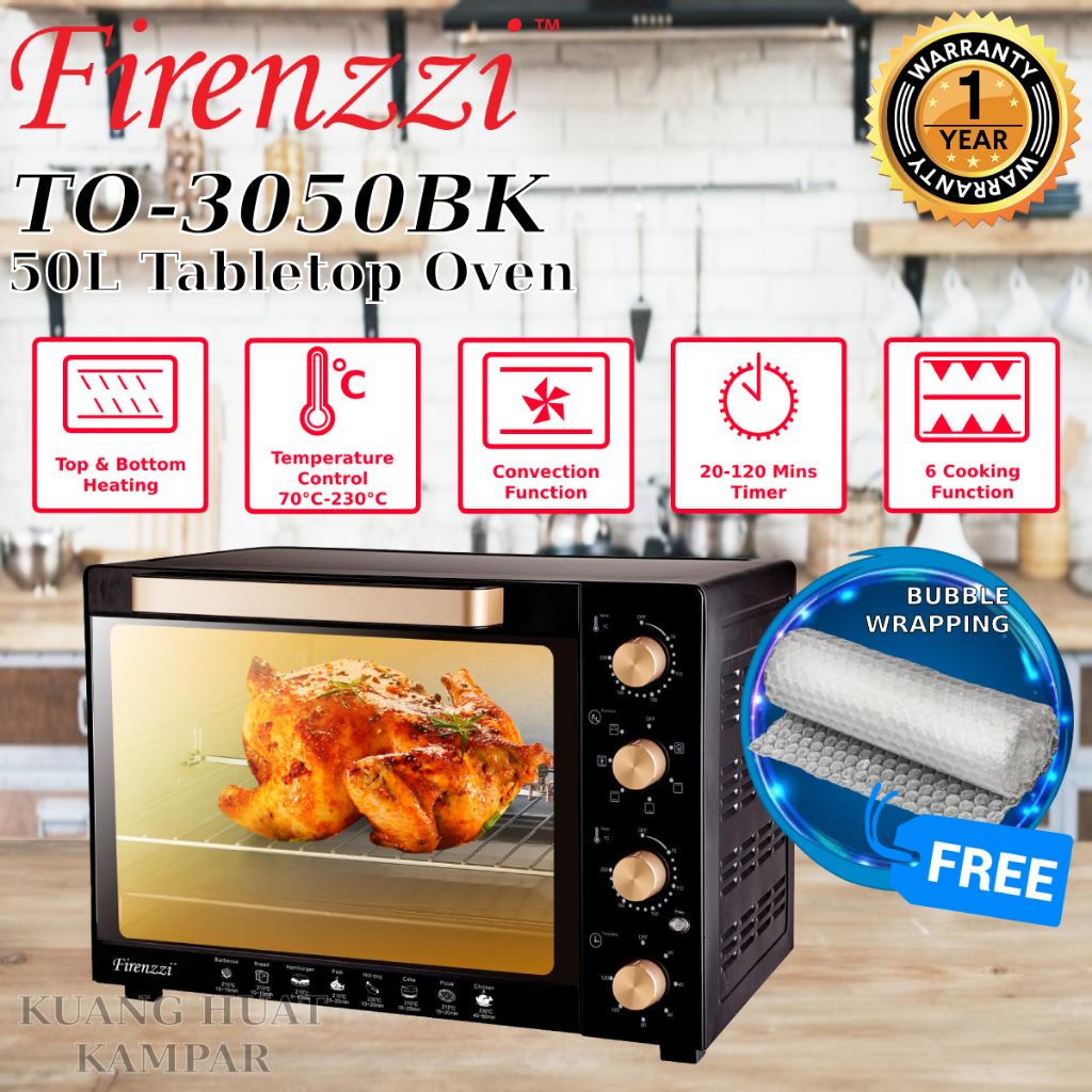 FIRENZZI 50L ELECTRIC TABLETOP / TABLE OVEN WITH ROTISSERIE FUNCTION ...