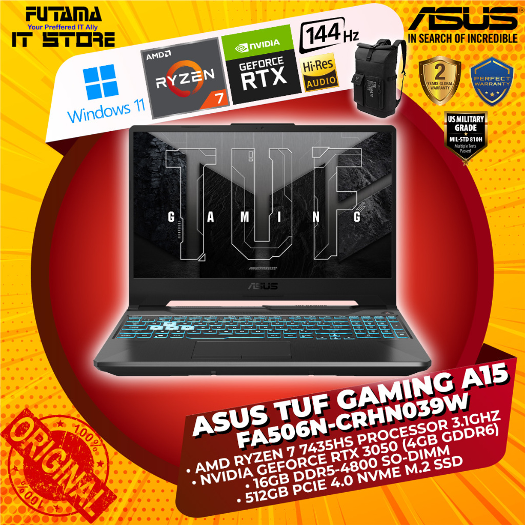 ASUS TUF Gaming A15 FA506N-CRHN039W Laptop - Ryzen 7 7435HS/RTX 3050 ...