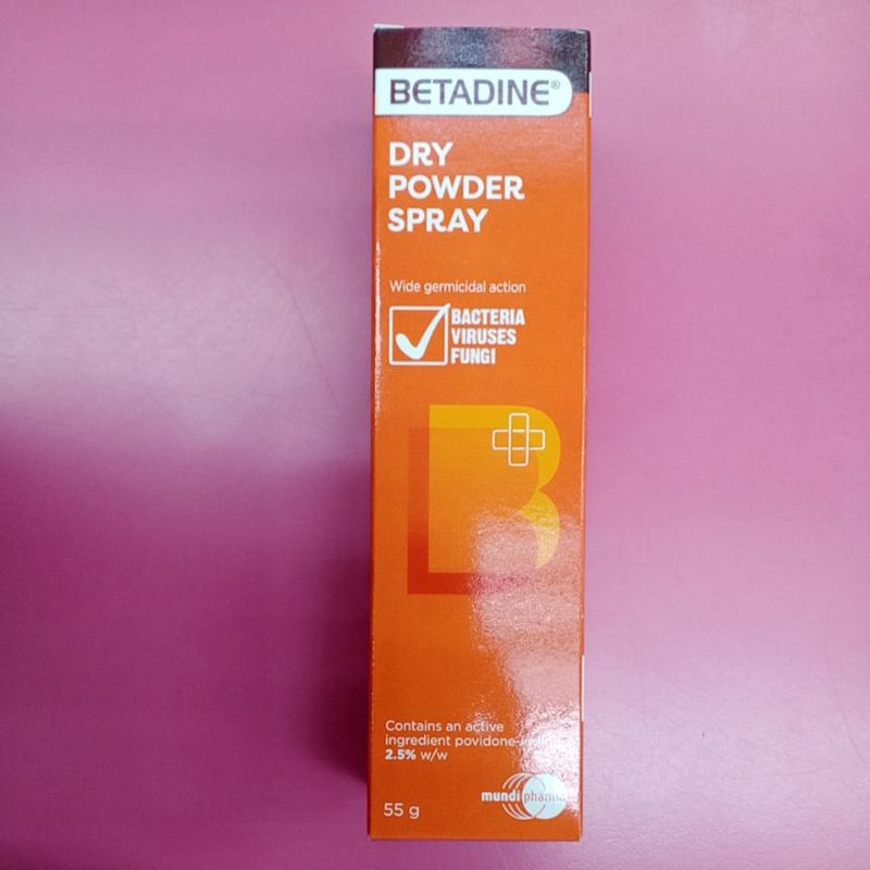 BETADINE DRY POWDER SPRAY 55G *New packaging* | Shopee Malaysia