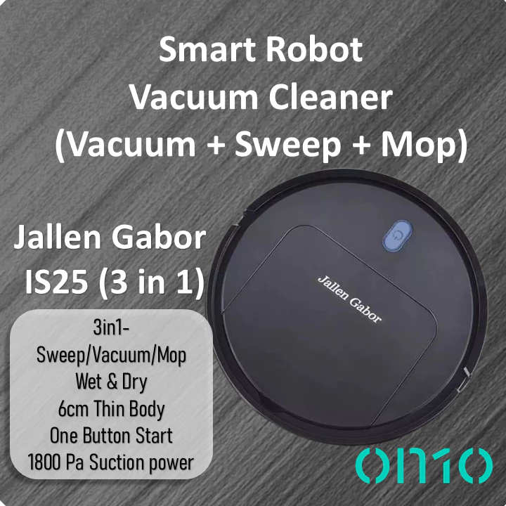 Jallen Gabor Robot Vacuum IS25 (3in1) / IS25A (5in1) Intelligent Vacuum Cleaner Smart Sweep Mop ...