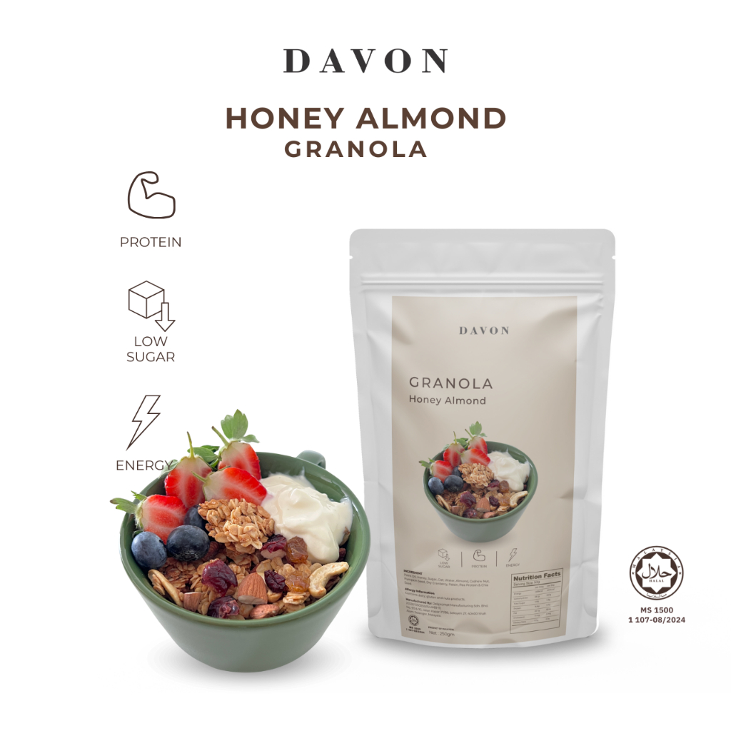 Davon Granola - Honey Almond 250gm | Shopee Malaysia