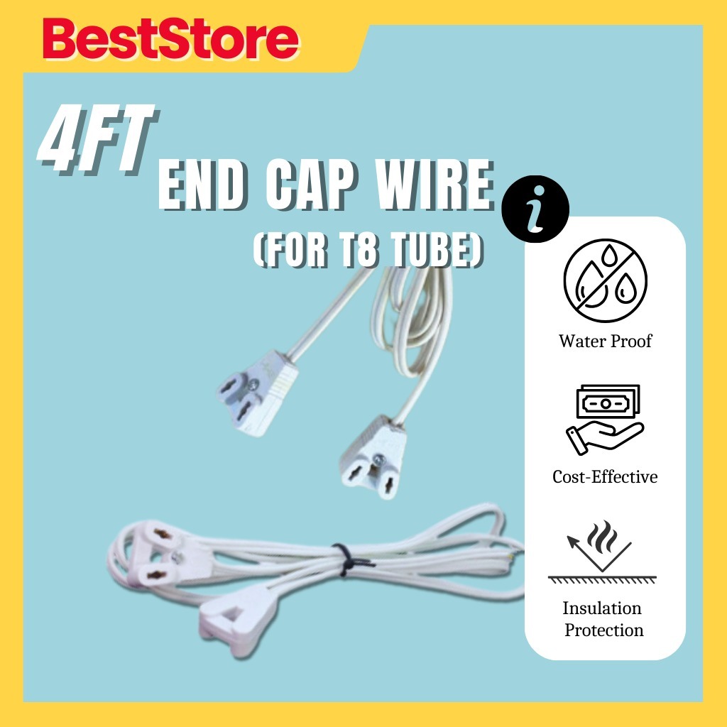 4FT End Cap Wire For T8 LED Tube Lampu Kalimantang LED Ceiling Light ...