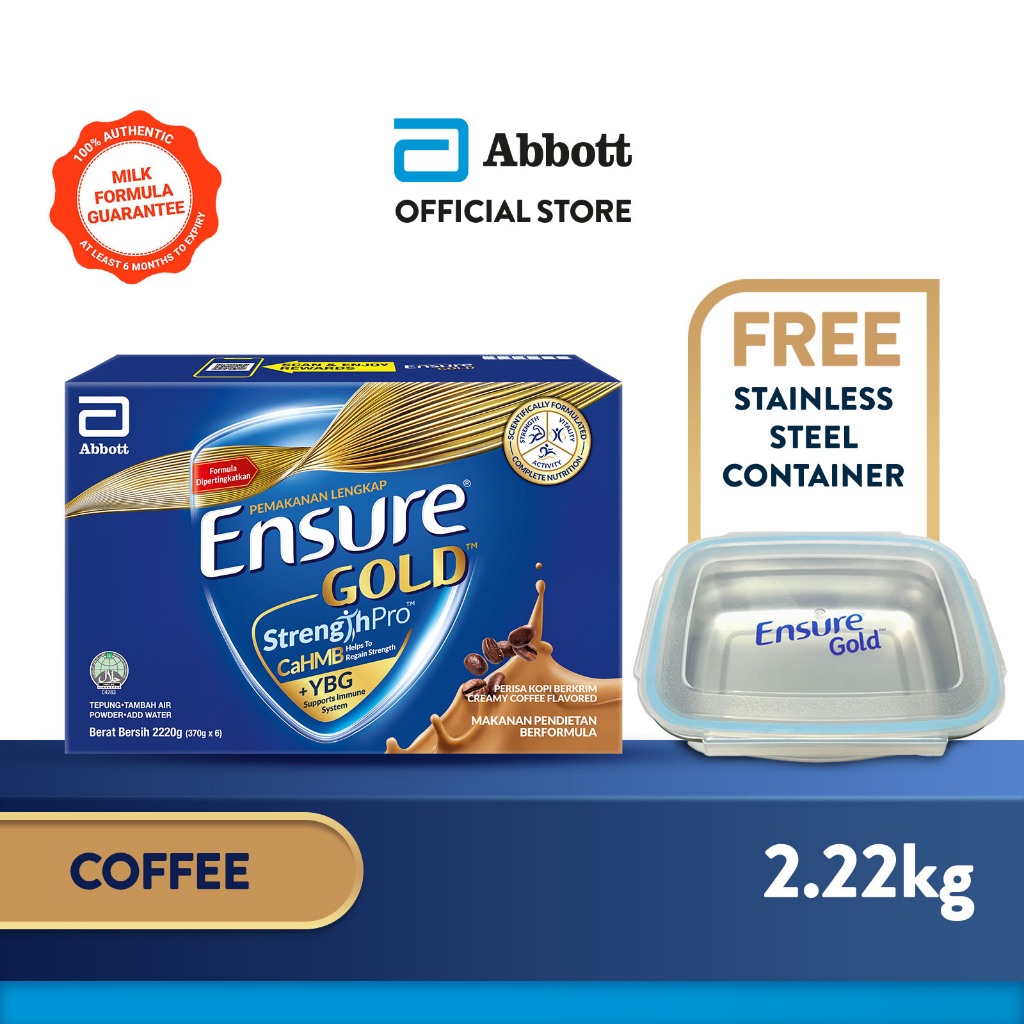 Ensure Gold Adult Complete Nutrition - Coffee BIB (2.22kg) FREE Ensure ...