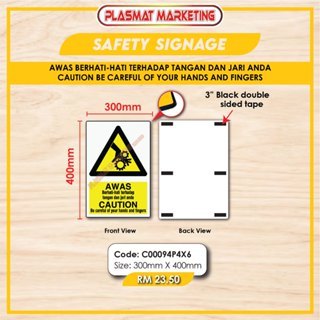 Safety Sign. Awas Berhati-hati Terhadap Tangan Dan Jari Anda | Shopee ...