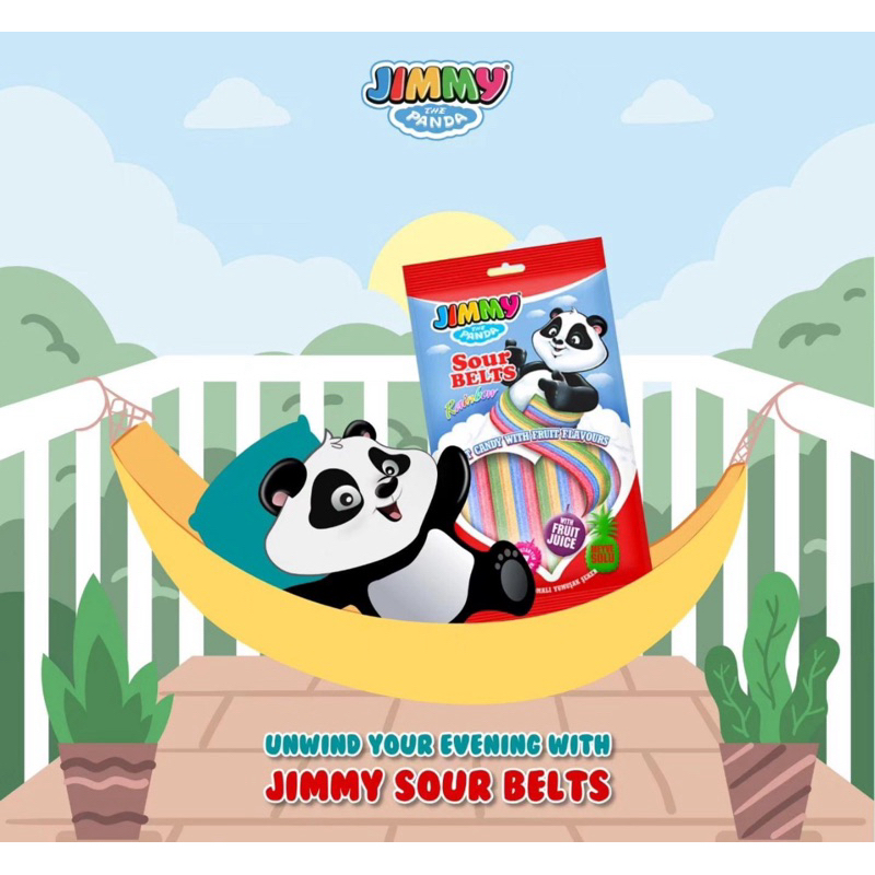 【READY STOCK】JIMMY 熊猫酸条糖 热带水果味 JIMMY The Panda Sour Tubes Tropical ...