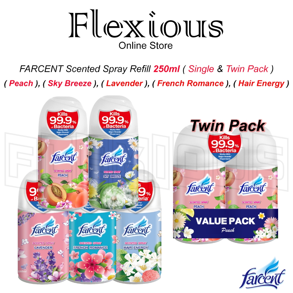 *FARCENT* Scented Spray Air Freshener Refill 250ml ( Single & Twin Pack ...