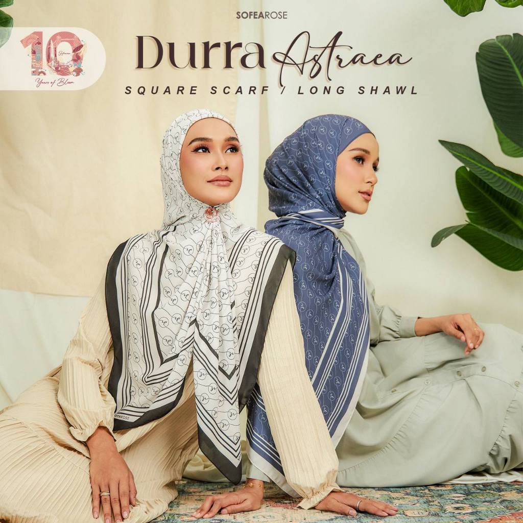 💙 DURRA ASTRAEA Shawl or Bawal Square Scarf by Sofearose 💙 Premium Dobby Chiffon 💙 Original By ...