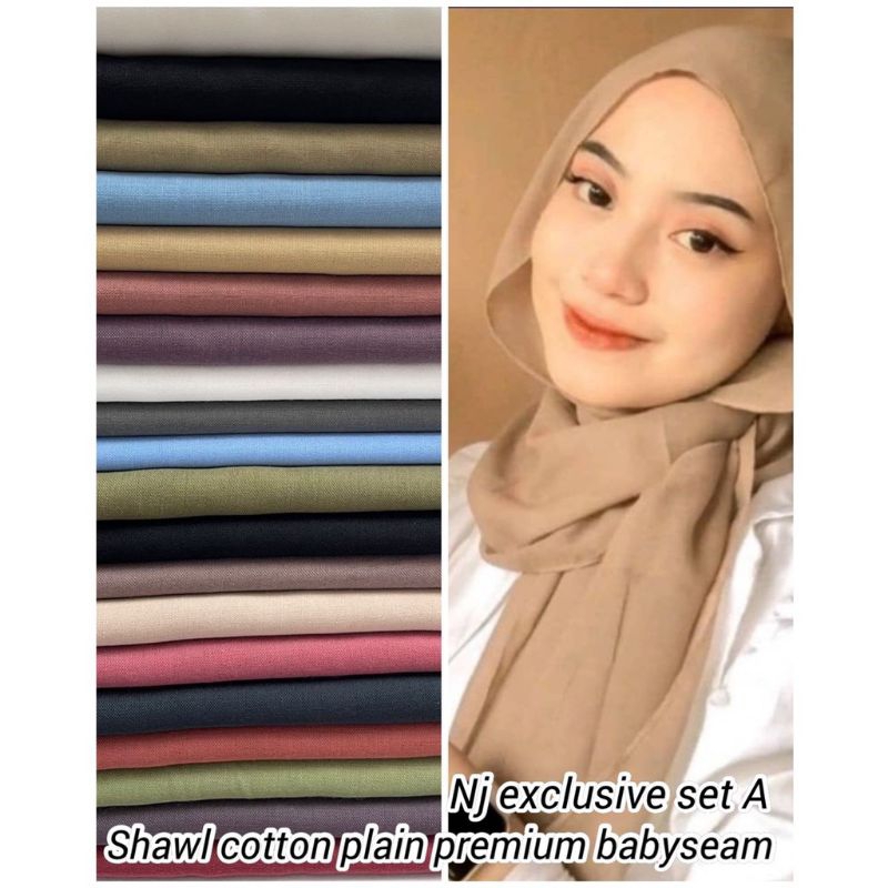 Shawl Cotton Voile Plan Premium Panjang 1.8 Meter Lebar 70cm | Shopee ...