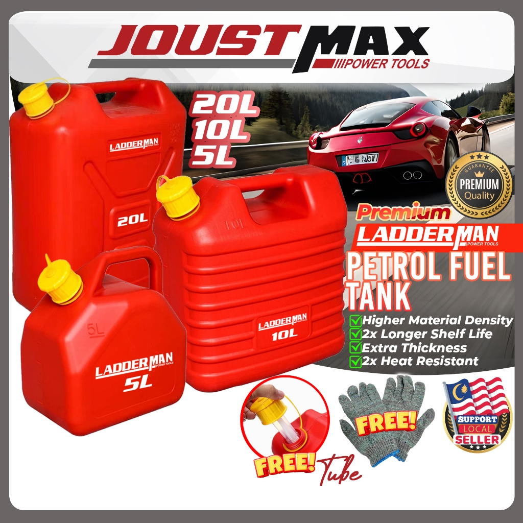 5L 10L 20L LADDERMAN Oil Tank Auto Shut Off Gasoline Container Mount Motorcycle Spare Fuel Tank ...