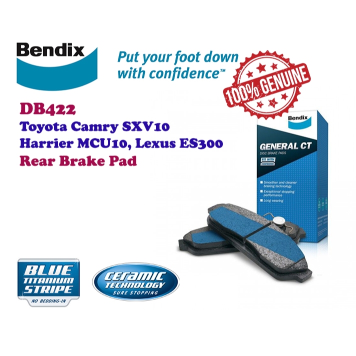TOYOTA CAMRY SXV10, HARRIER MCU10, LEXUS ES300 REAR BENDIX BRAKE DISC PAD DB422 | Shopee Malaysia