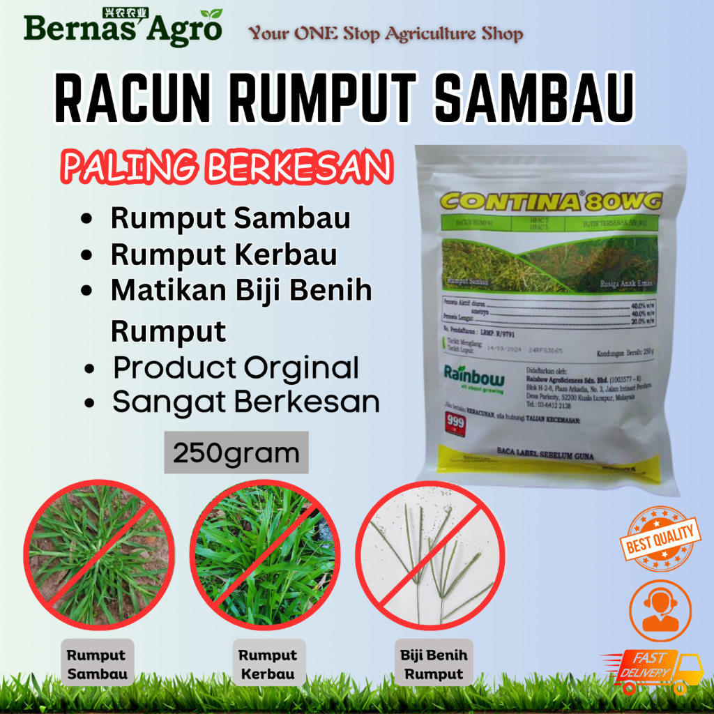 Contina 250g Racun Rumput Paling Berkesan Sambau Degil Darat Cepat Mati ...