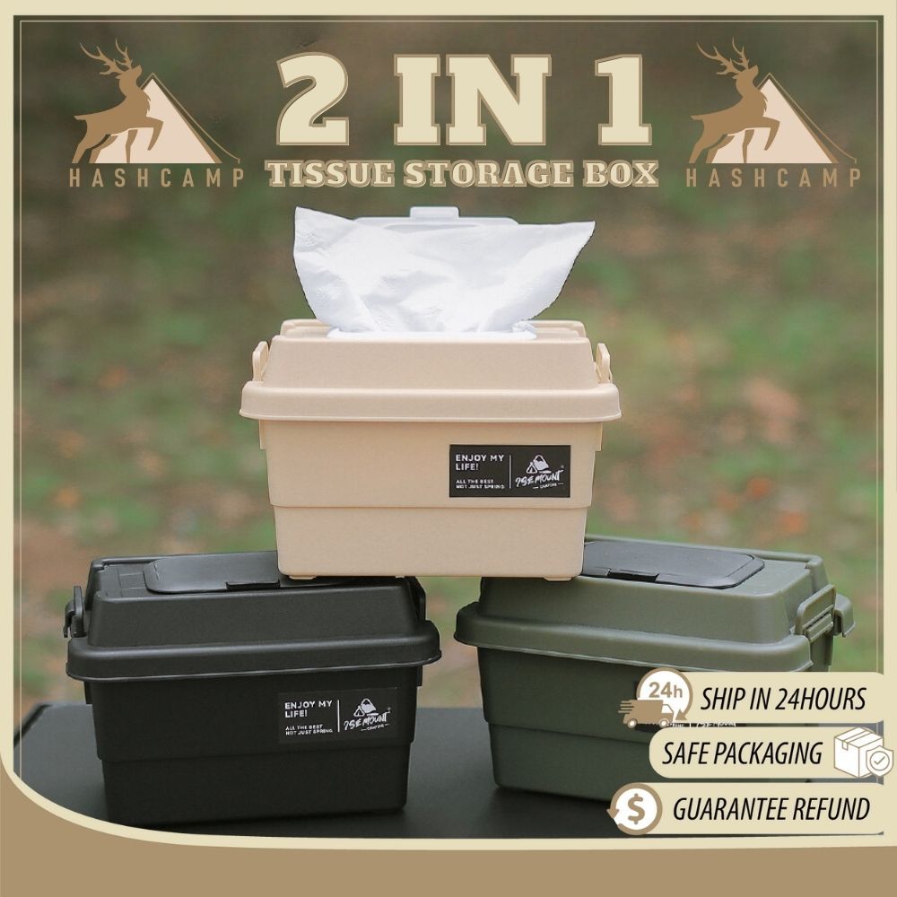 Auto Push Tissue Box Spring Base Camping Style Tisu Box Tisu Kotak ...