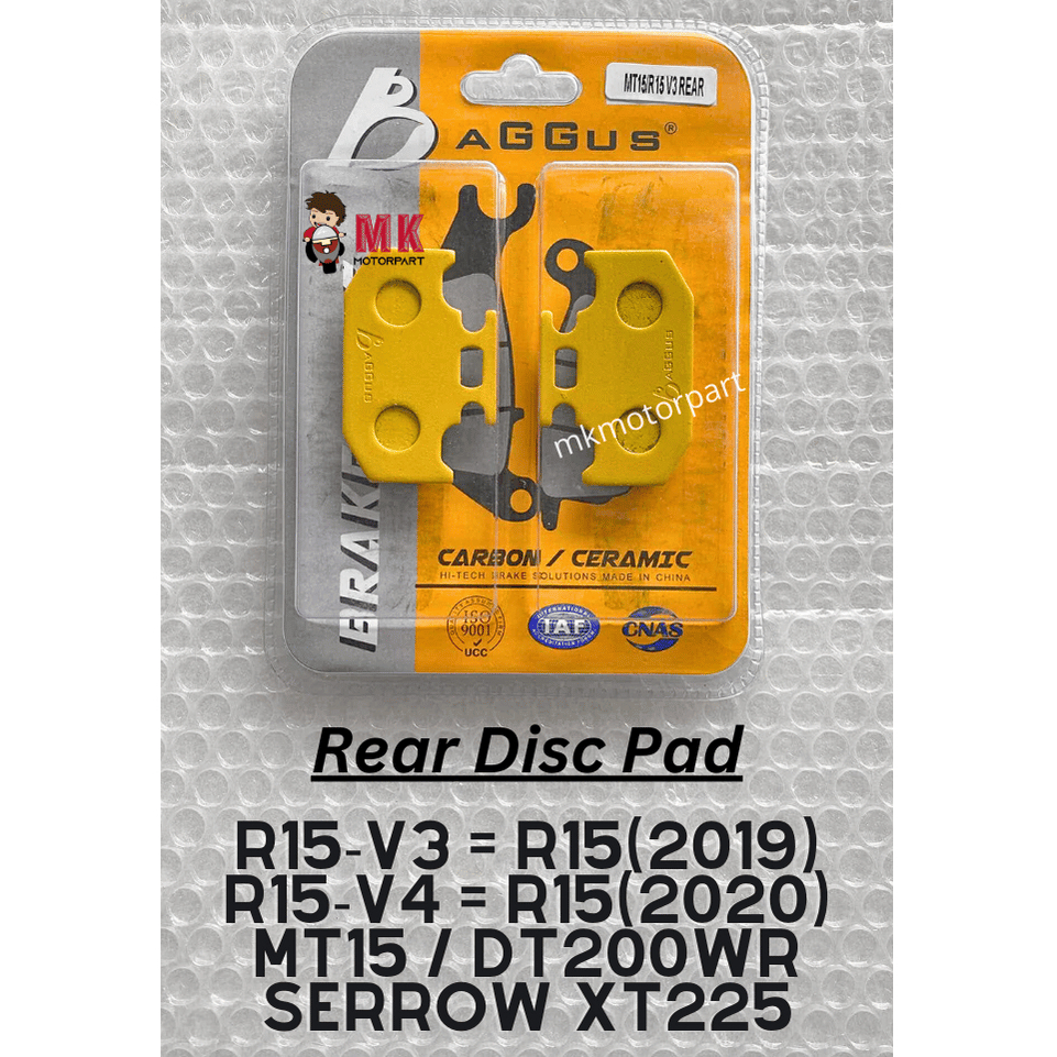 [BG] REAR DISC BRAKE PAD Yamaha R15 V3 V4 YZF155 MT15 SERROW XT225 ...
