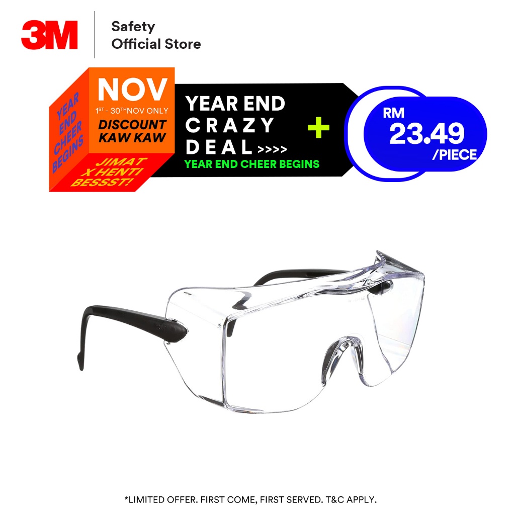 3M™ OX1000 Safety Eyewear 12163 / Over Spectacle / Protective Glasses ...