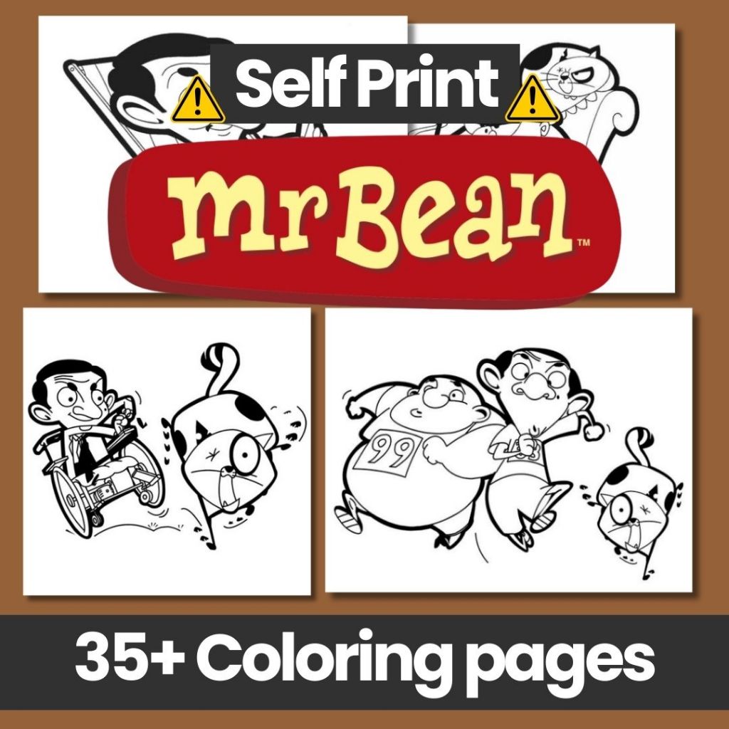 MR. BEAN 2024 Colouring Pages PDF file ( CETAK SENDIRI / SELF-PRINT ) | Shopee Malaysia