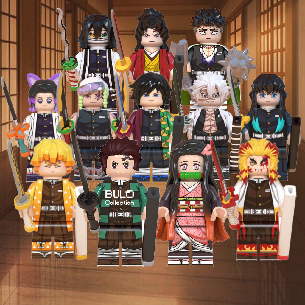 KNY Custom Mini Figures Tanjiro Nezuko Rengoku Zenitsu Building Blocks ...