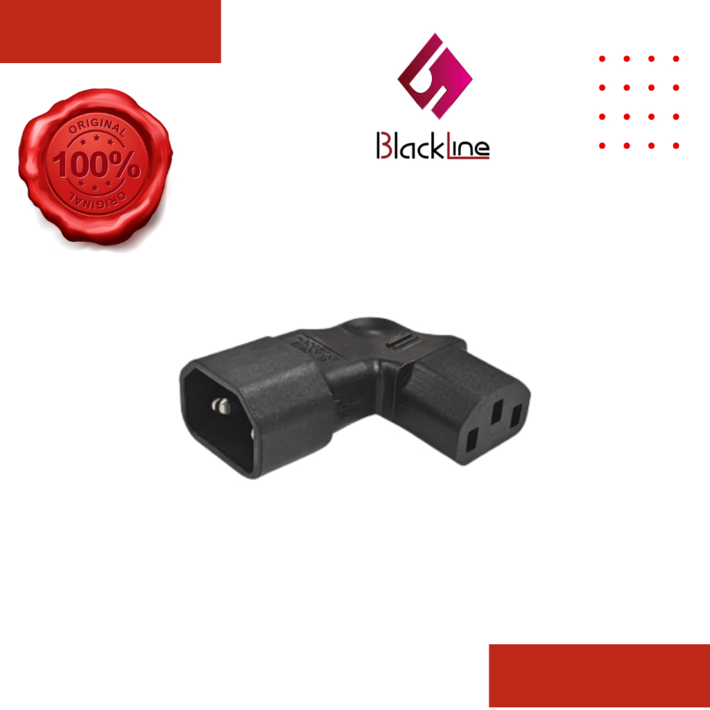BLACKLINE CO256 C14 MALE TO C13 FEMALE L SHAPE RIGHT ANGLE CONVERTER ...