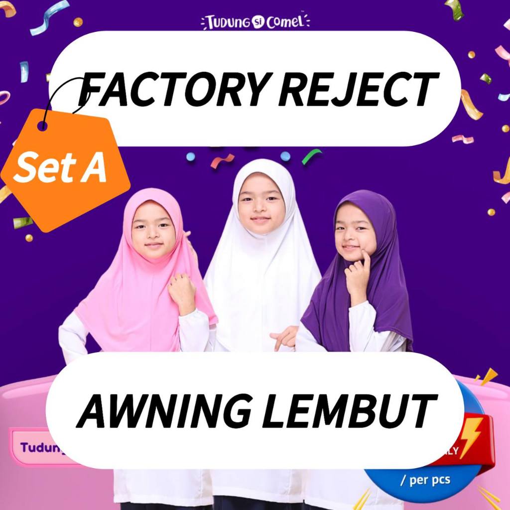 Tudung Sekolah Si Comel Soft Awning (Reject / Defect Grade) / Tudung ...