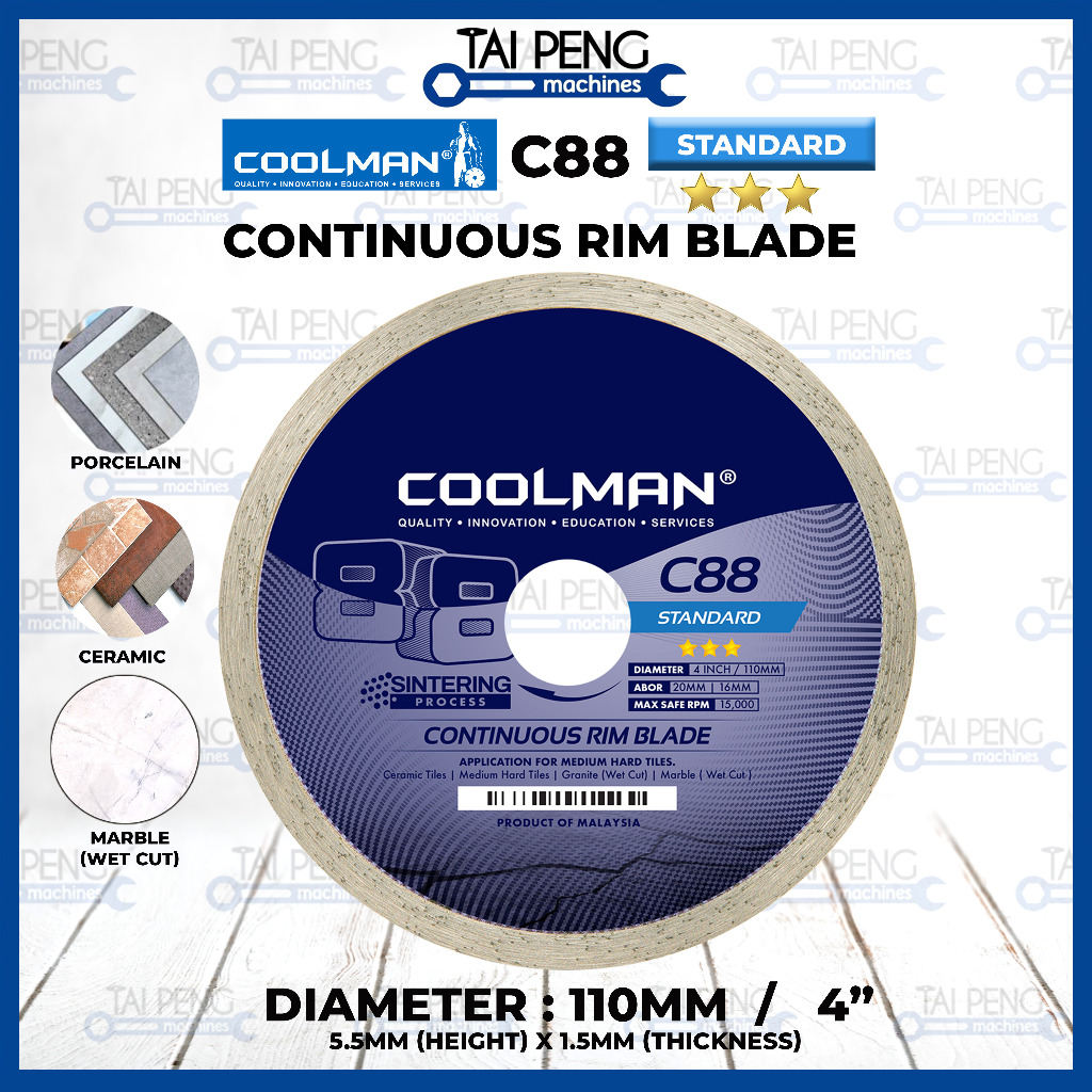 Coolman C88 4" Diamond Continuous Rim Blade | Shopee Malaysia