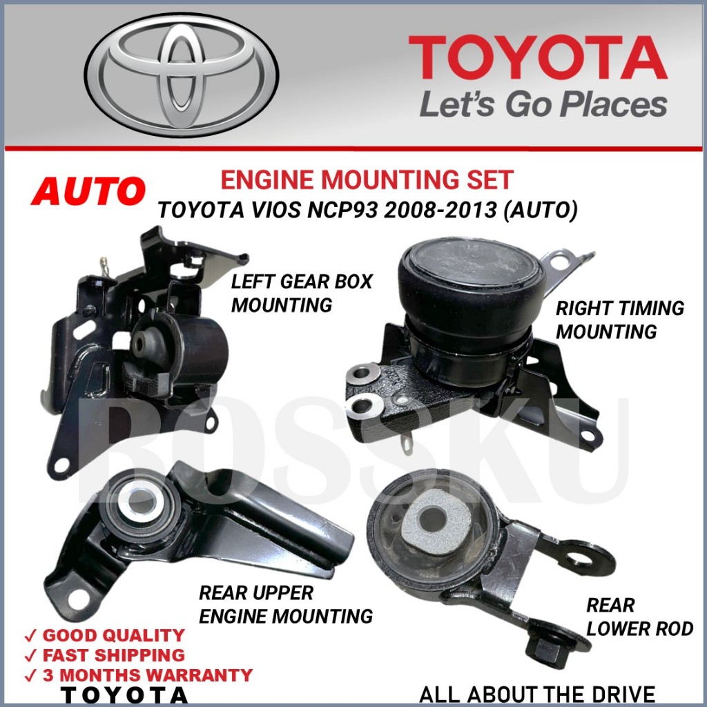ENGINE MOUNTING KIT 1 SET 4 PCS - TOYOTA VIOS NCP93 2008-2013 AUTO ...