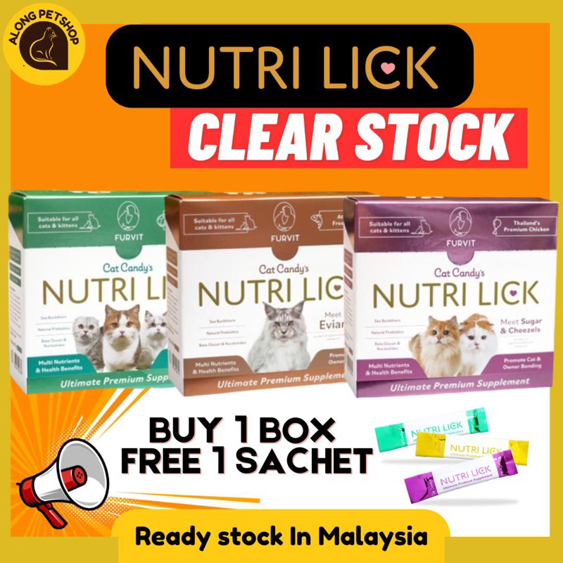 FURVIT CAT CANDY’S NUTRI LICK (1 BOX/ 40 SACHETS) FREE 1 SACHET ...
