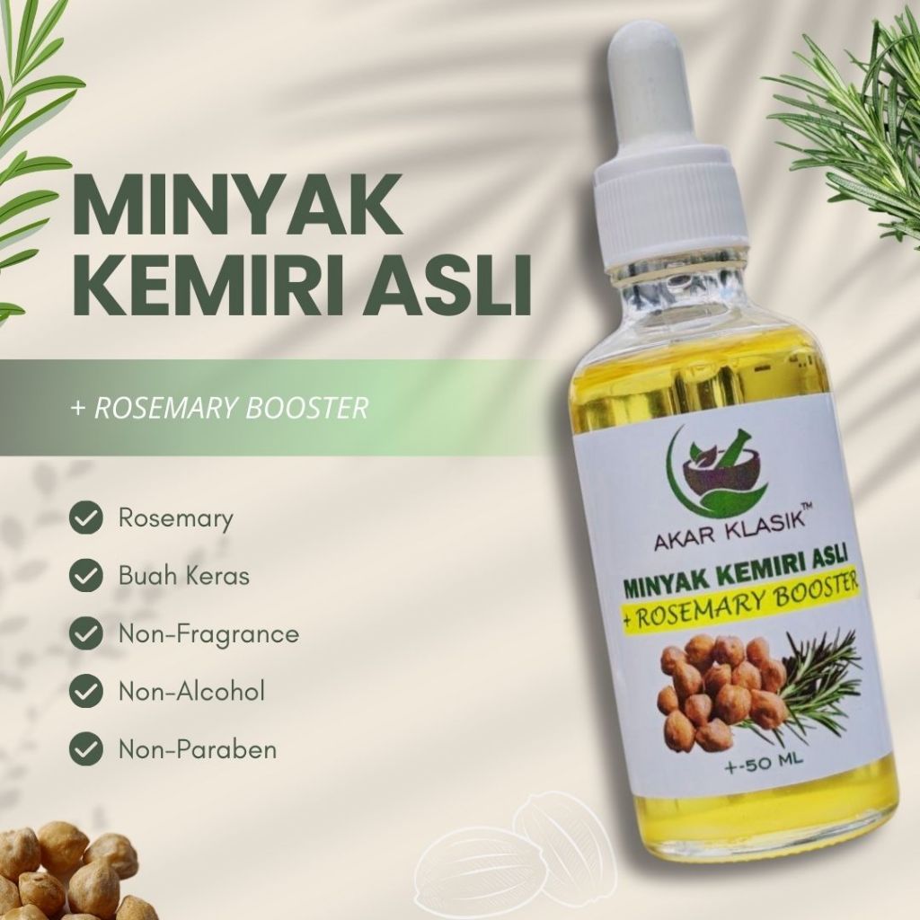 MINYAK KEMIRI PLUS ROSEMARY - MINYAK RAMBUT BUAH KERAS ORIGINAL ...