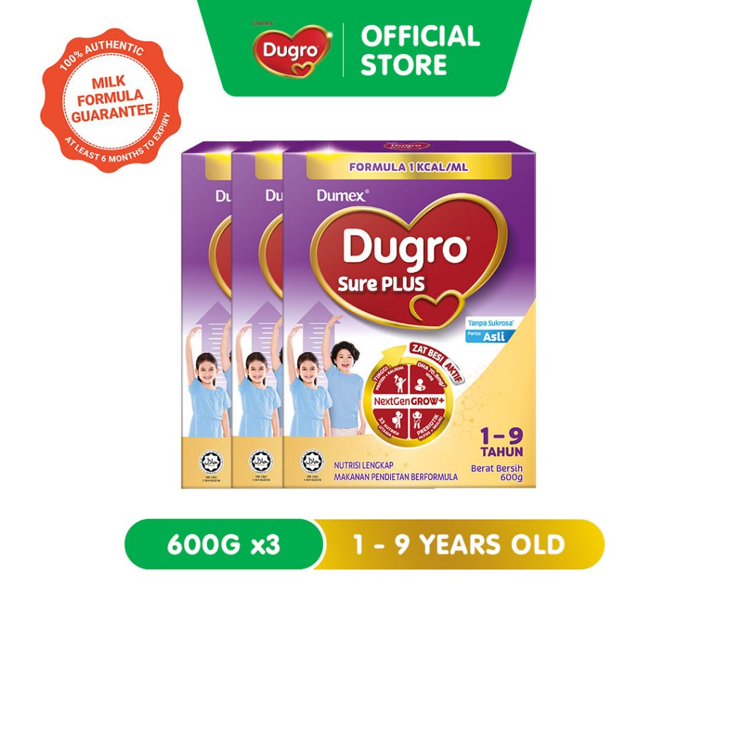 Dumex Dugro Sure Plus Tailored Nutrition Milk Formula 1-9 years (600g x ...