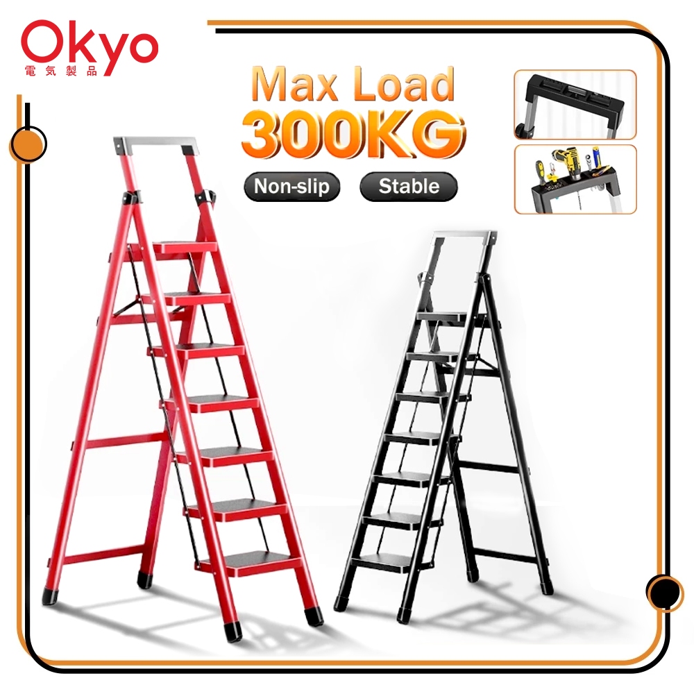 Tangga Lipat Heavy Duty Ladder Foldable 6 7 8 Step Ladder 楼梯 折疊 Stair ...