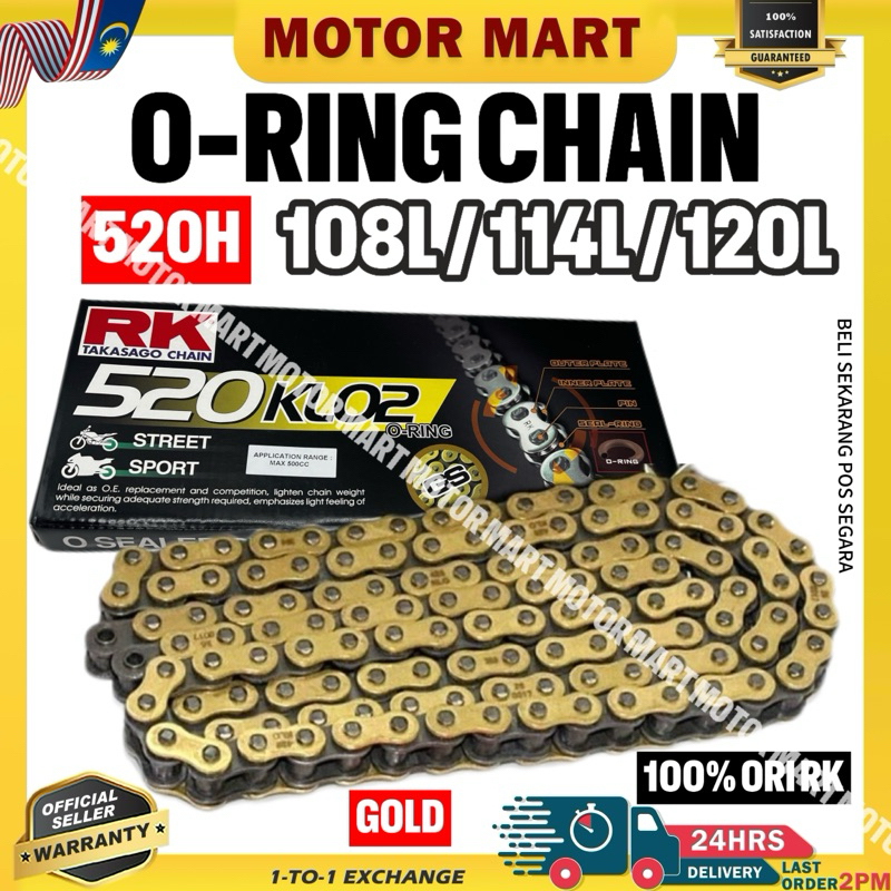 RK 520 KLO 2 O Ring O Ring GS Gold Chain 108L / 114L / 120L Rivet Type ...