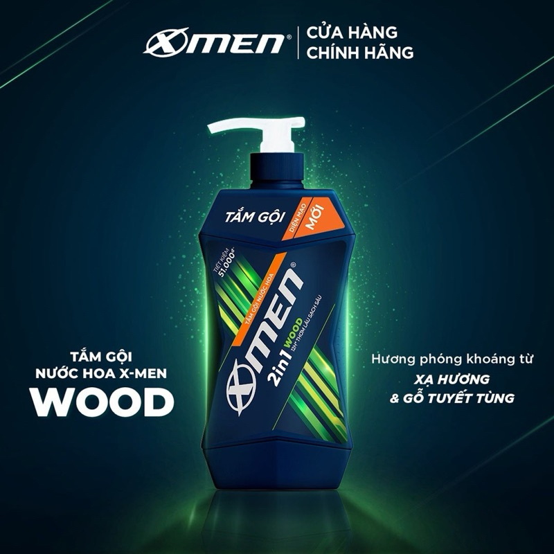 X-Men Wood 2In1 Tam Goi Nuoc Hoa Shampoo 900g | Shopee Malaysia