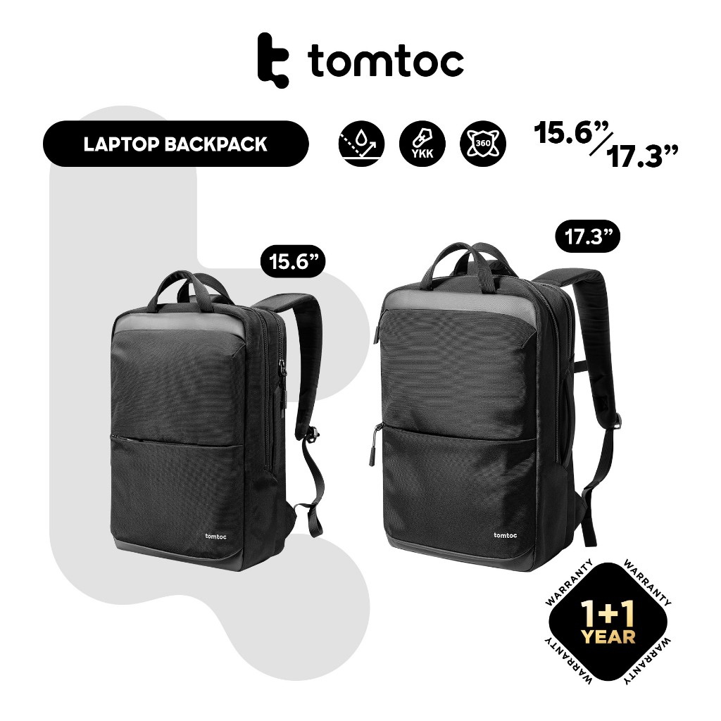 tomtoc T71 Premium Laptop Backpack Urban Fashion Bag 15.6 & 17.3 Inch ...