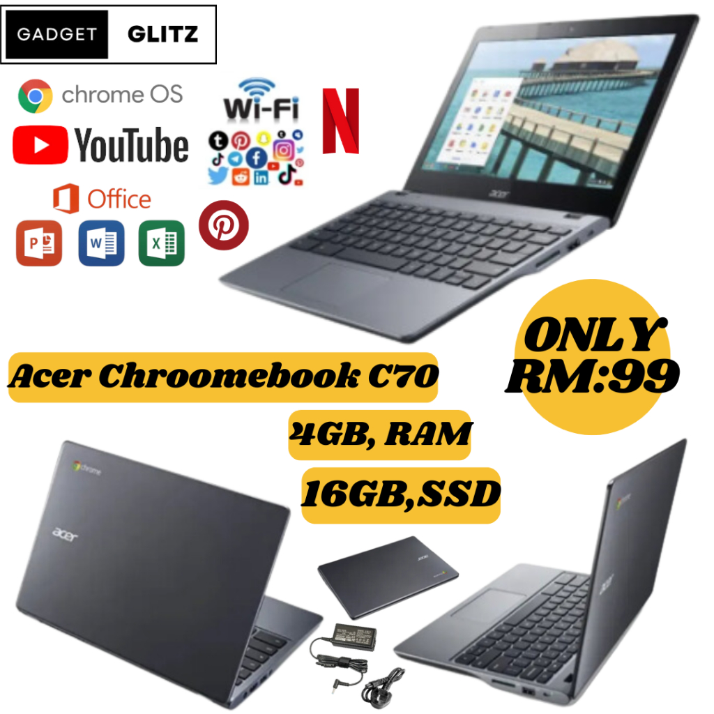 (Play Store) ACER CHROMEBOOK C740 CHROMEBOOK PLAYSTORE/4GB/RAM/16GB SSD | Shopee Malaysia