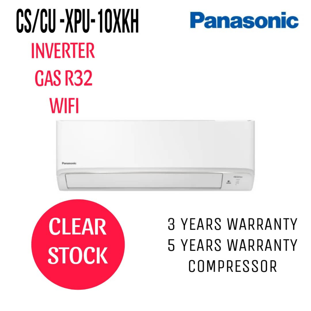 PANASONIC R32 AIR CONDITIONER INVERTER 1HP (XPU10XKH) 1 SET (INDOOR ...