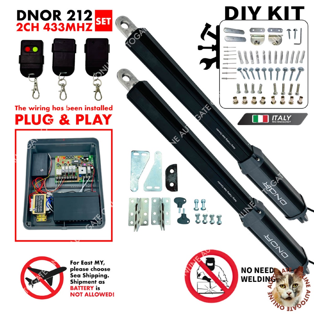 DIY KIT - DNOR 212 D'NOR 212 SWING AND FOLDING ARM AUTO GATE SYSTEM ...