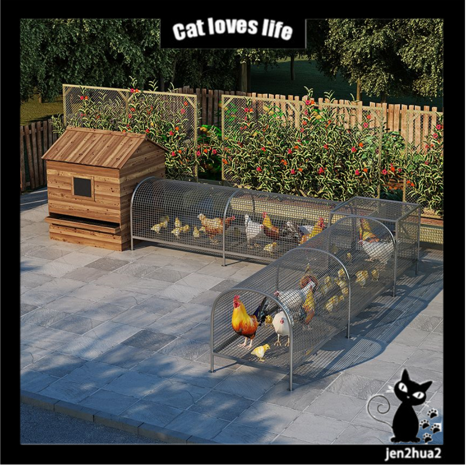 Outdoor solid wood chicken cage tunnel chicken rabbit runway cage ...
