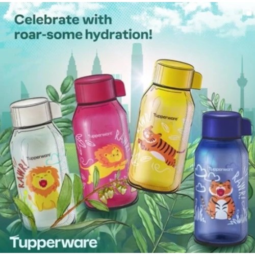 Tupperware Kitty Quencher Eco Bottle 350ml OR Round Eco Bottle 350ml (4 ...
